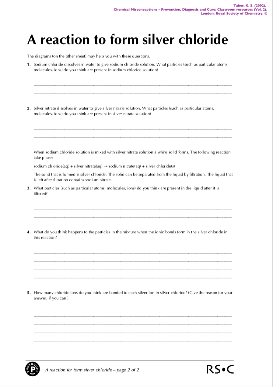 Precipitation reactions – Science-Education-Research
