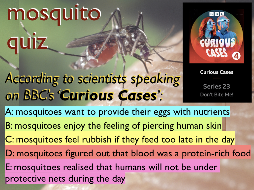 What it is like to be a mosquito – Science-Education-Research